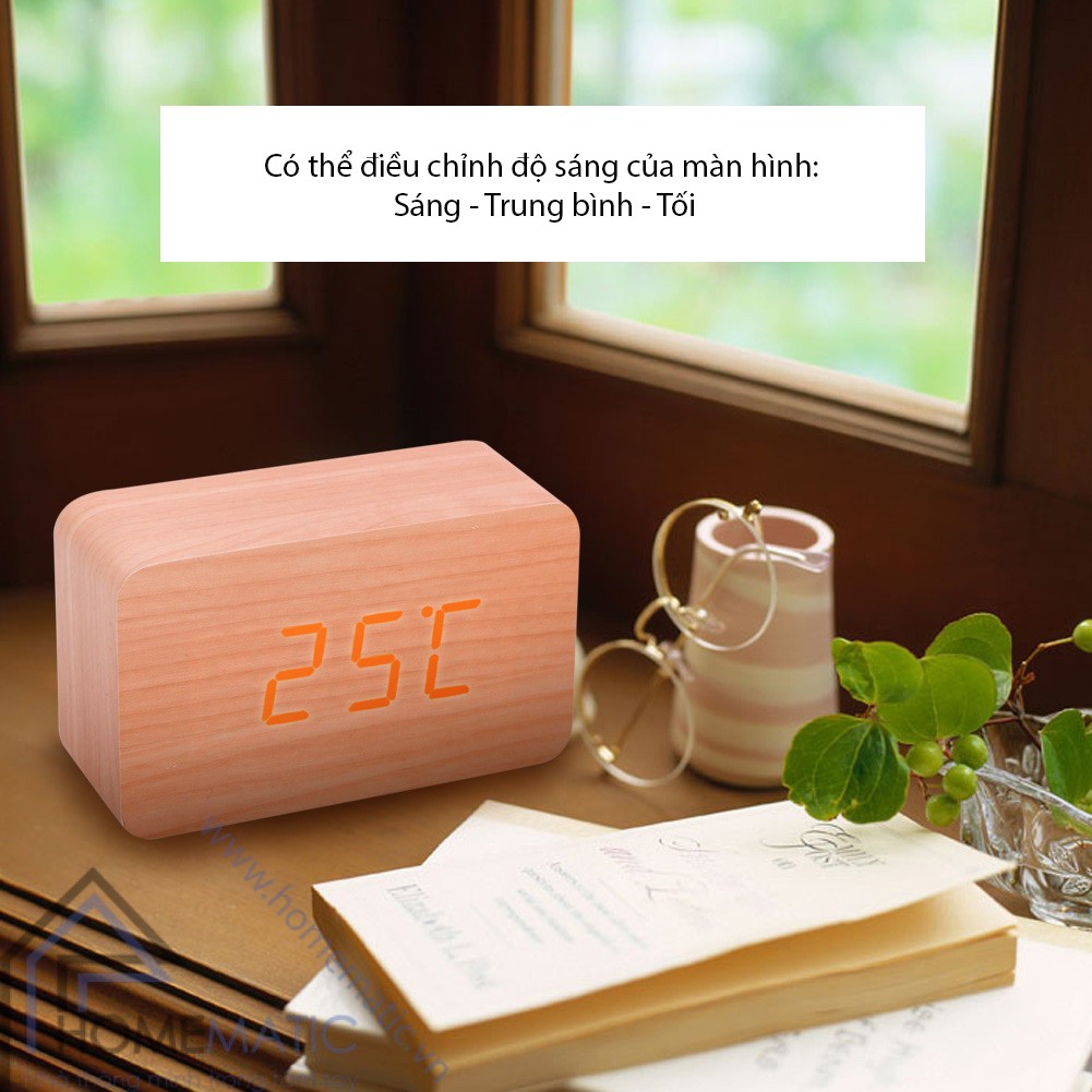 Đồng hồ vỏ gỗ cảm ứng chạm DIGITAL WOODEN CLOCK NZ-3
