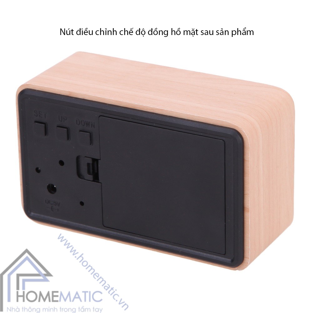 Đồng hồ vỏ gỗ cảm ứng chạm DIGITAL WOODEN CLOCK NZ-3