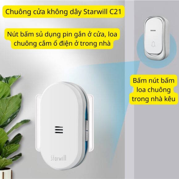 Chuông cửa không dây dùng pin Starwill C21